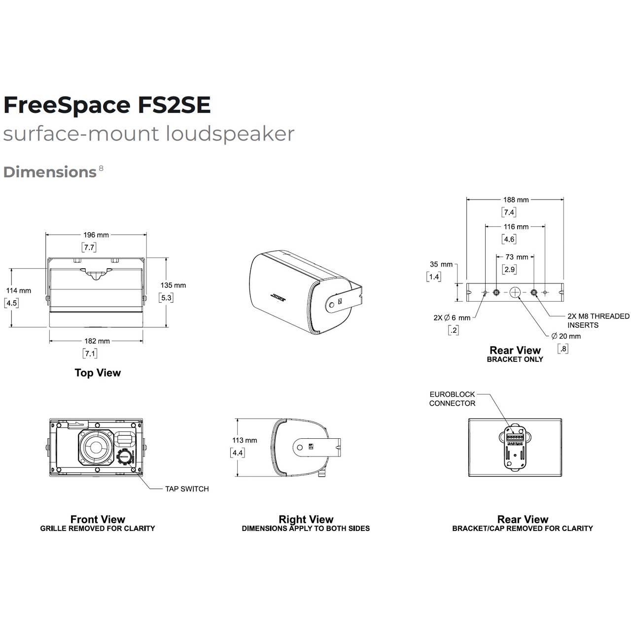 BOSE ボーズ FS2SEW ( ペア / 2本入 ) 新仕様 v3 露出型スピーカー 白 ホワイト FS series FS2 ...